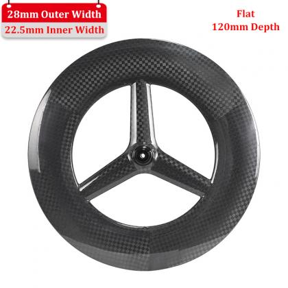 ProX 3-Spoke Carbon Wheel 120mm Depth 28mm Wide Aero 700C Tri Spoke ...